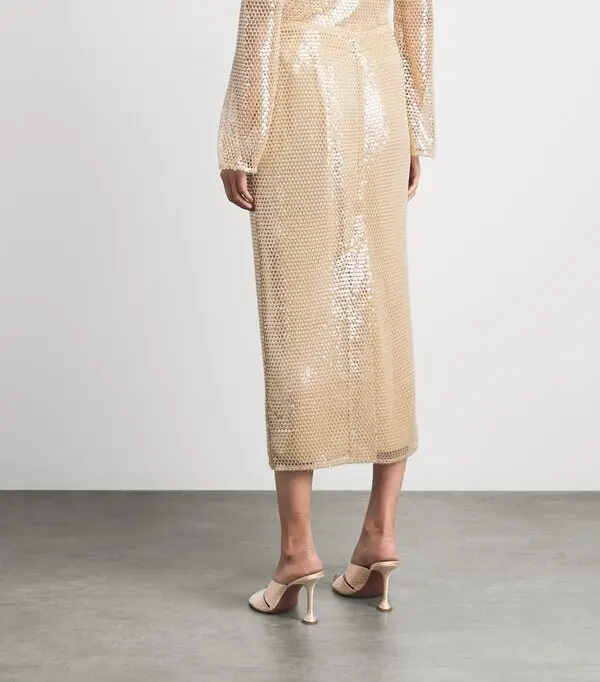 TOCCIN Sequinned Leilani Midi Pencil Skirt