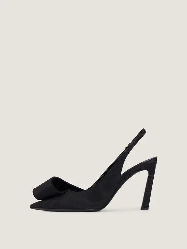 Givenchy Twisted Ribbon Slingbacks Pumps In Moiré Fabric