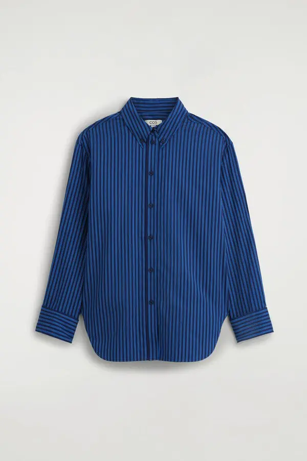 Cos Folded-cuff Cotton Shirt - Blue