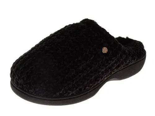 Badgley Mischka Sparkling Ribbon Slippers - Black