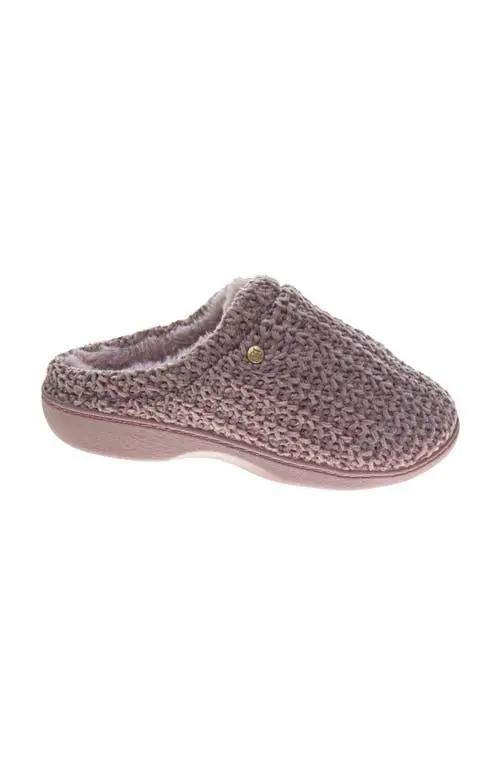 Badgley Mischka Textured Knit Clog Slippers - Pink
