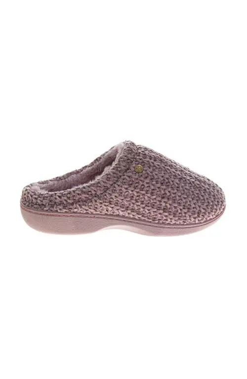 Badgley Mischka Textured Knit Clog Slippers - Pink