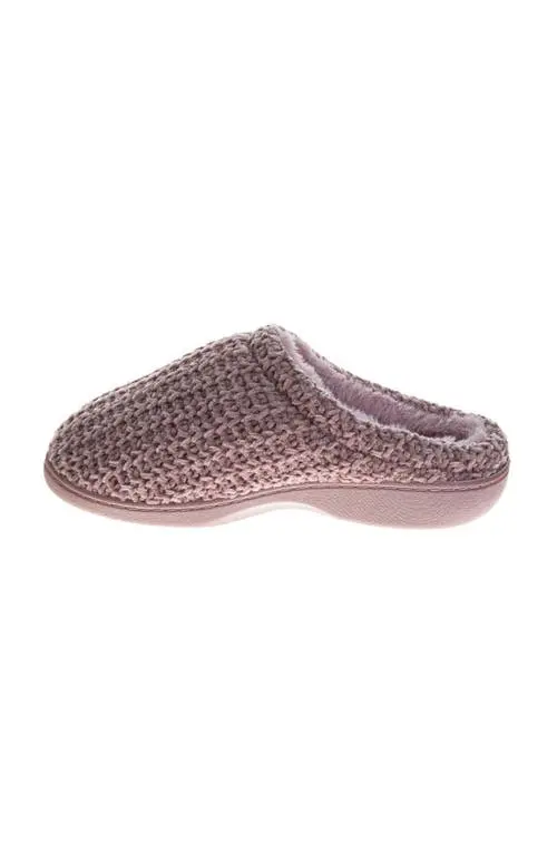 Badgley Mischka Textured Knit Clog Slippers - Pink