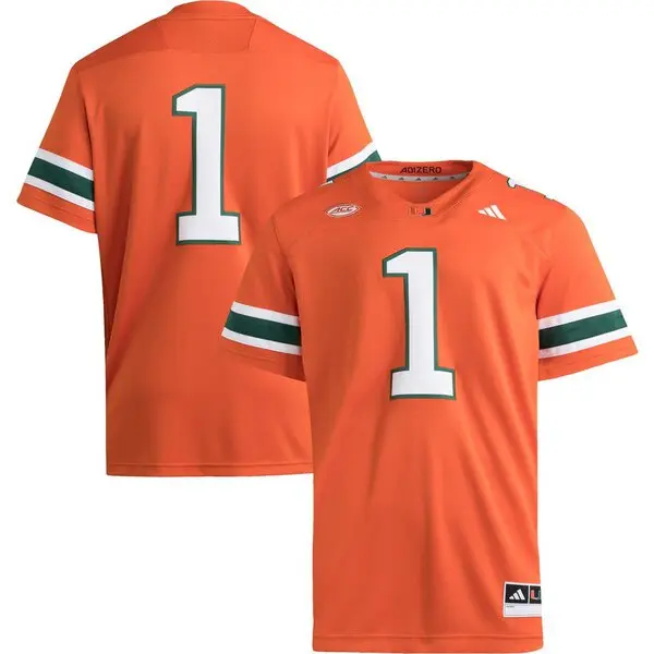 Adidas 1 Miami Hurricanes Premier Jersey - Orange