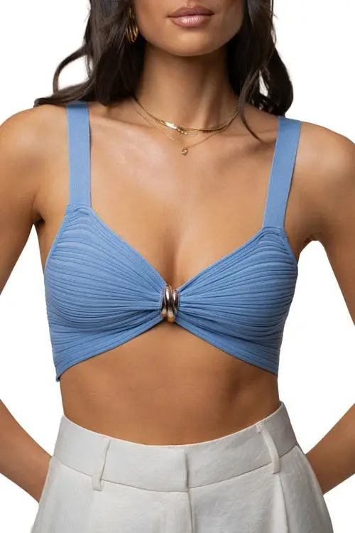 JLUXLABEL Adeline Embellished Bralette Top - Blue