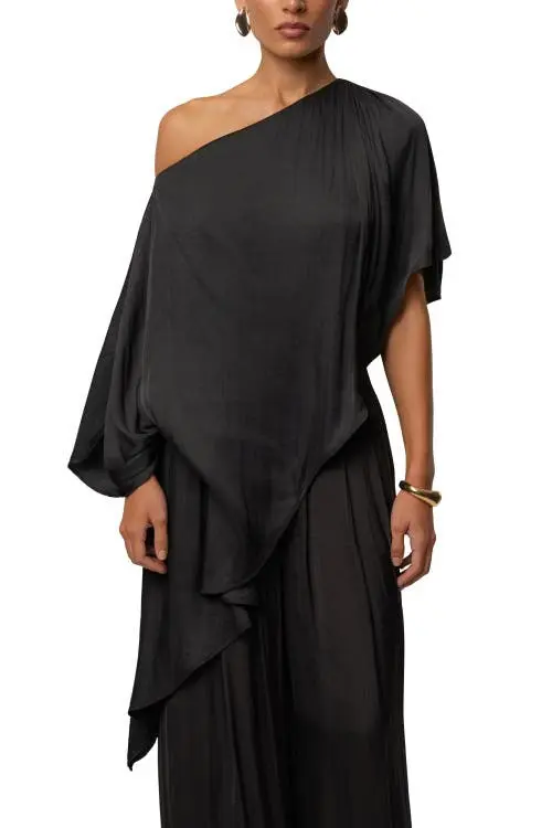 JLUXLABEL Brisa One Shoulder Top - Black