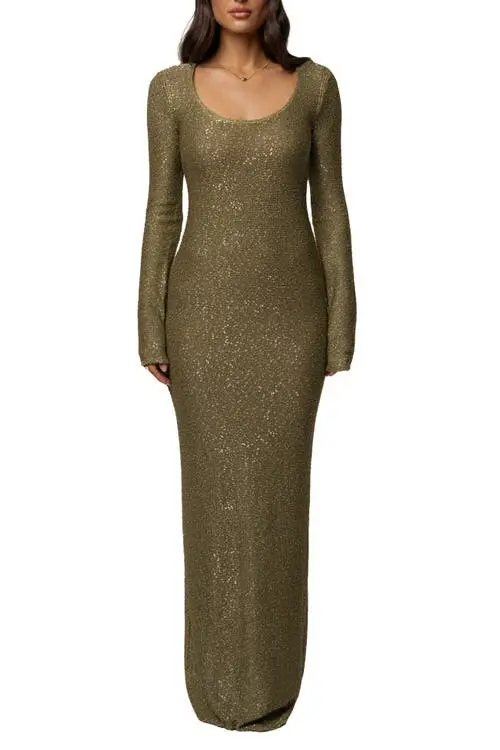 JLUXLABEL Muse Sequin Maxi Dress - Lime