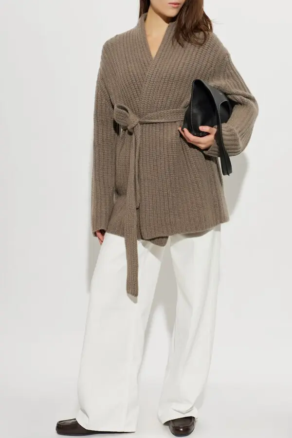 LISA YANG Jacqueline' Cashmere Waffle-knit Shawl Collar Cardigan