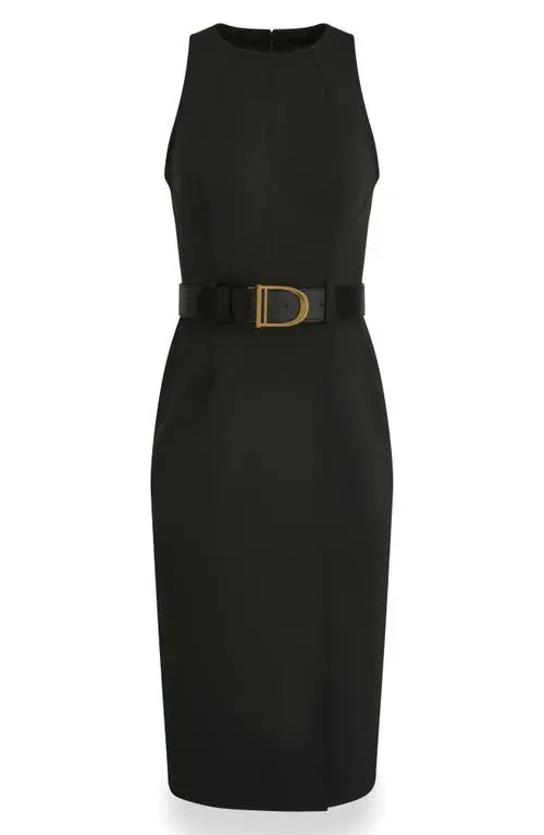 Donna Karan New York Sleeveless Belted Sheath Dress