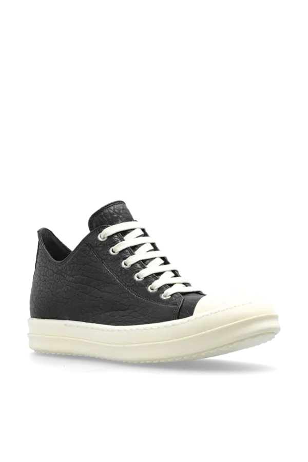 Rick Owens Low Top Leather Sneakers - Black