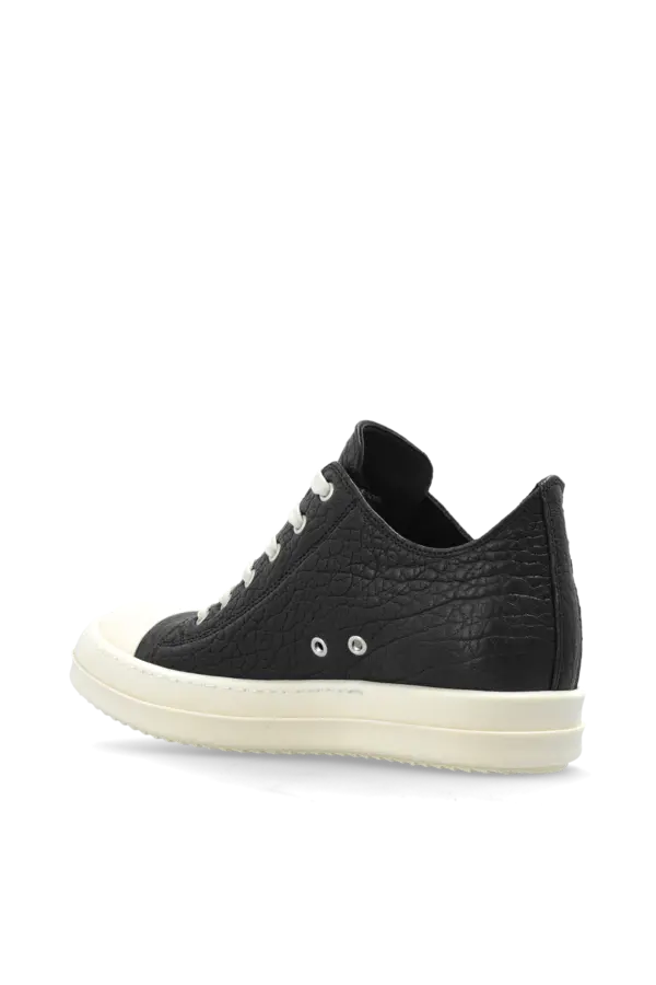 Rick Owens Low Top Leather Sneakers - Black
