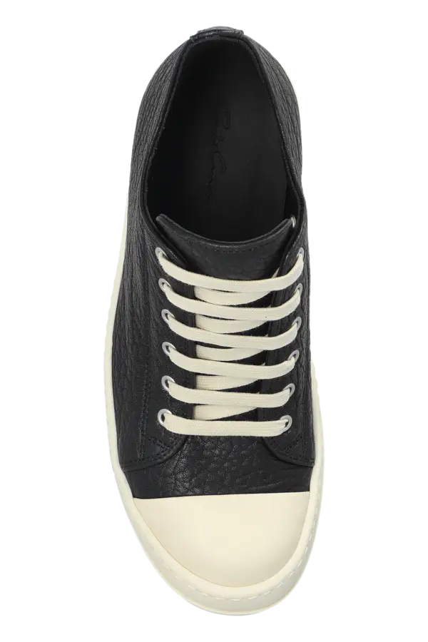 Rick Owens Low Top Leather Sneakers - Black