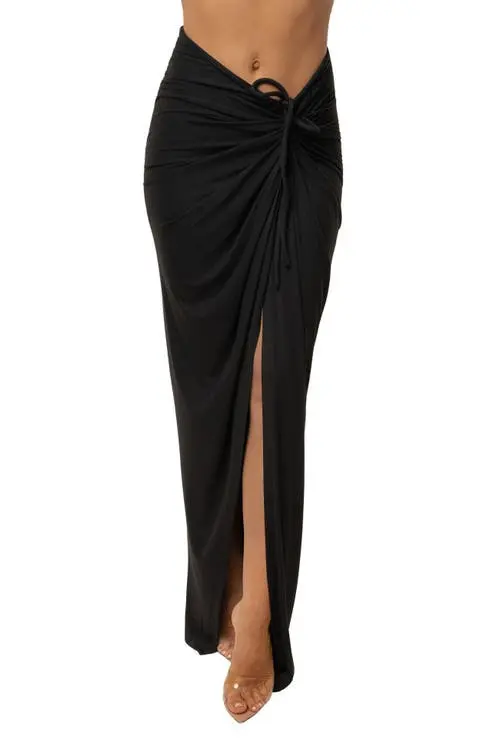 JLUXLABEL Island Drape Maxi Skirt - Black