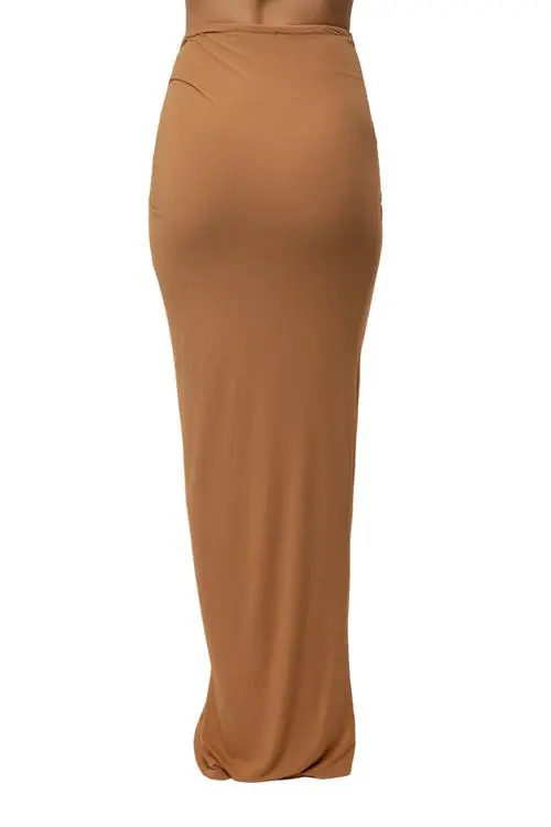 JLUXLABEL Island Drape Maxi Skirt - Tan