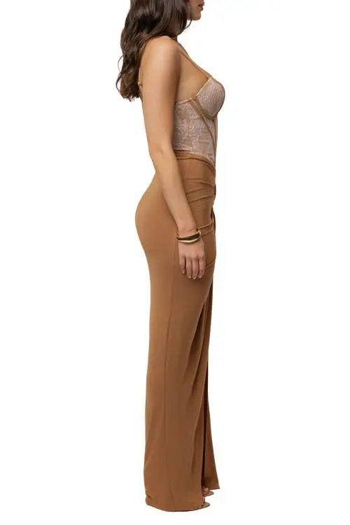 JLUXLABEL Island Drape Maxi Skirt - Tan