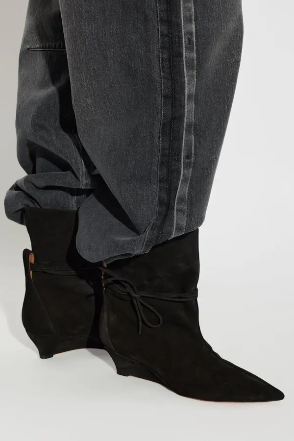 ODISSI Suede Wedge Ankle Boots