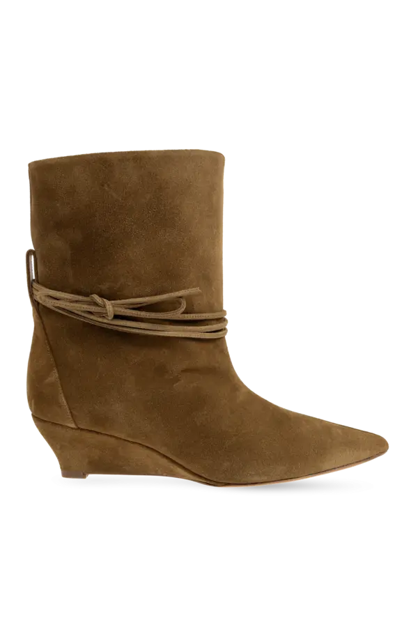 ODISSI Suede Wedge Ankle Boots
