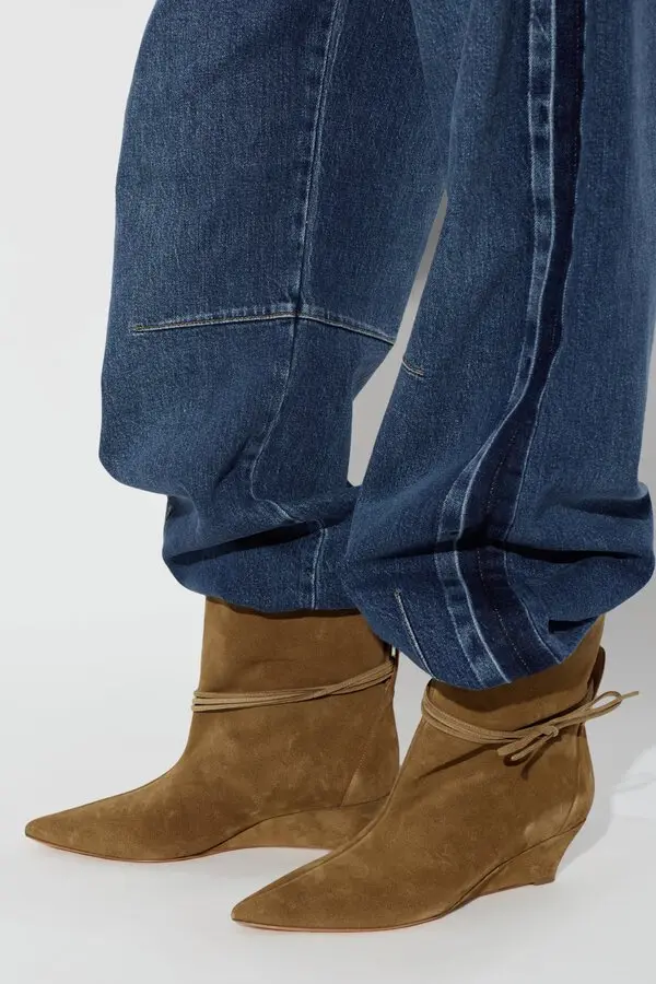 ODISSI Suede Wedge Ankle Boots