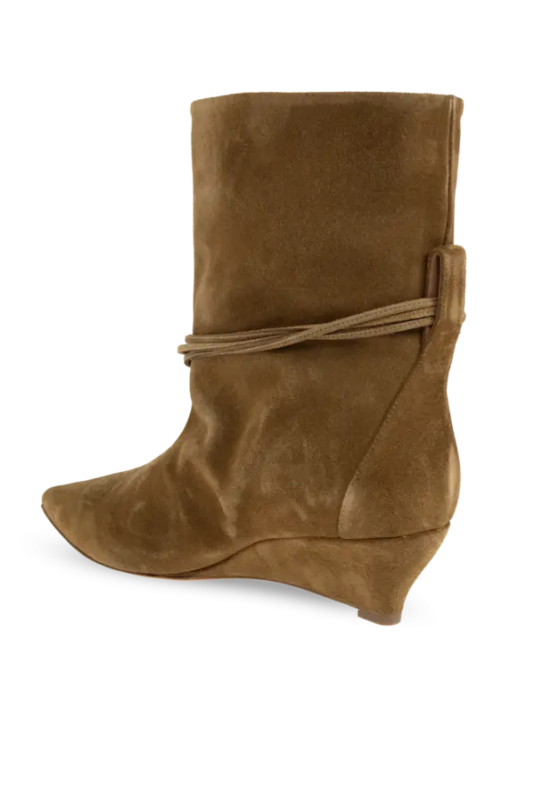 ODISSI Suede Wedge Ankle Boots