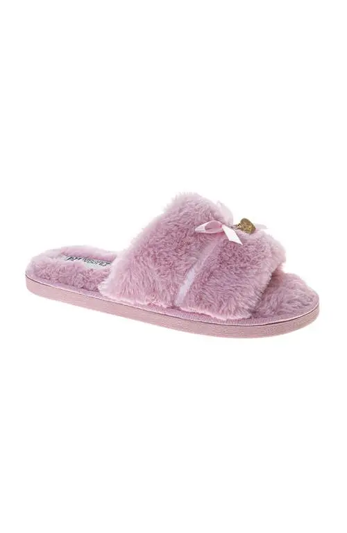 Badgley Mischka Faux Fur Slide Slippers - Pink