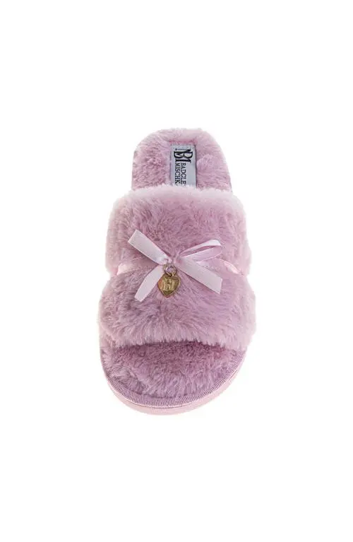 Badgley Mischka Faux Fur Slide Slippers