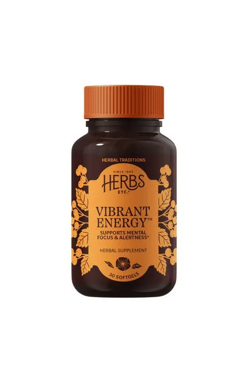HERBS ETC. Vibrant Energy Softgels 30 Ct - No Color