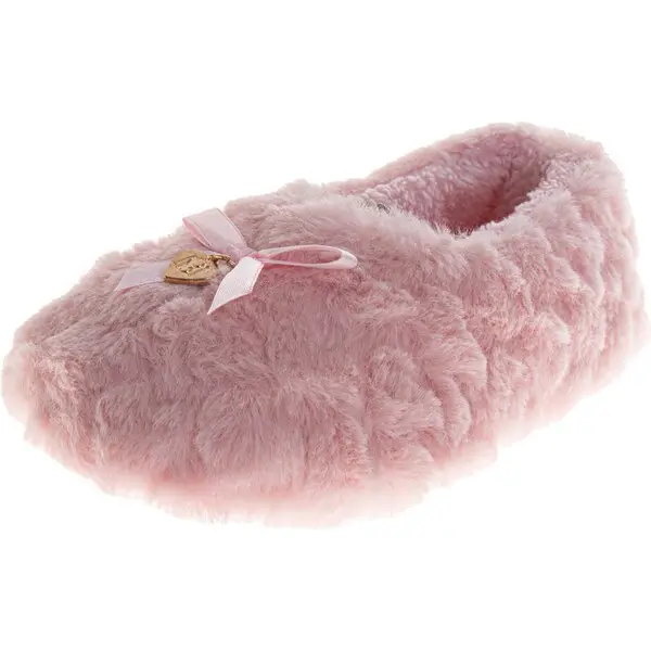 Badgley Mischka Ladies' Ballerina Slippers With Bow Detailing - Pink