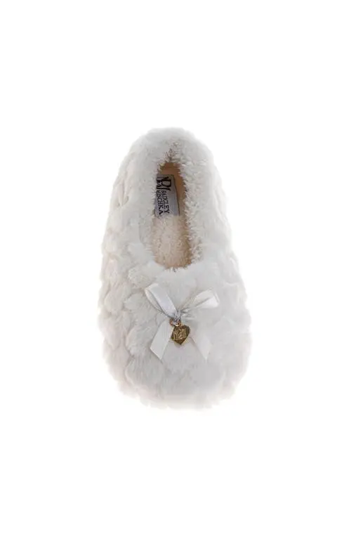 Badgley Mischka Ladies' Ballerina Slippers With Bow Detailing - White