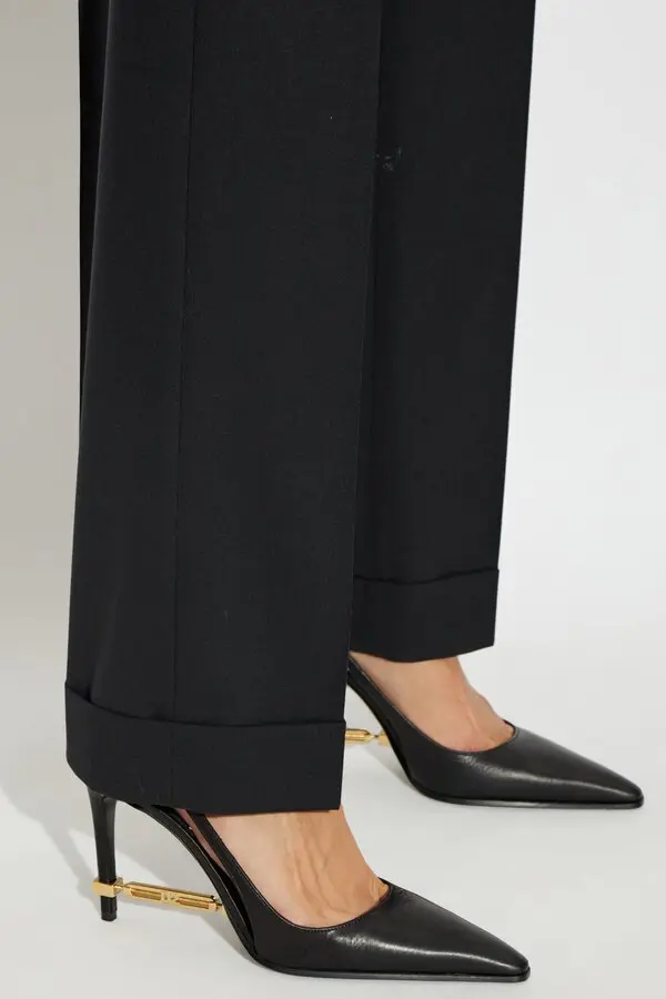 Dsquared2 Leather Slingback Pumps With Gold Embellishments