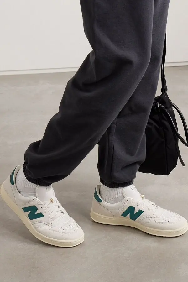 NEW BALANCE T500 Leathertrimmed Suede Sneakers