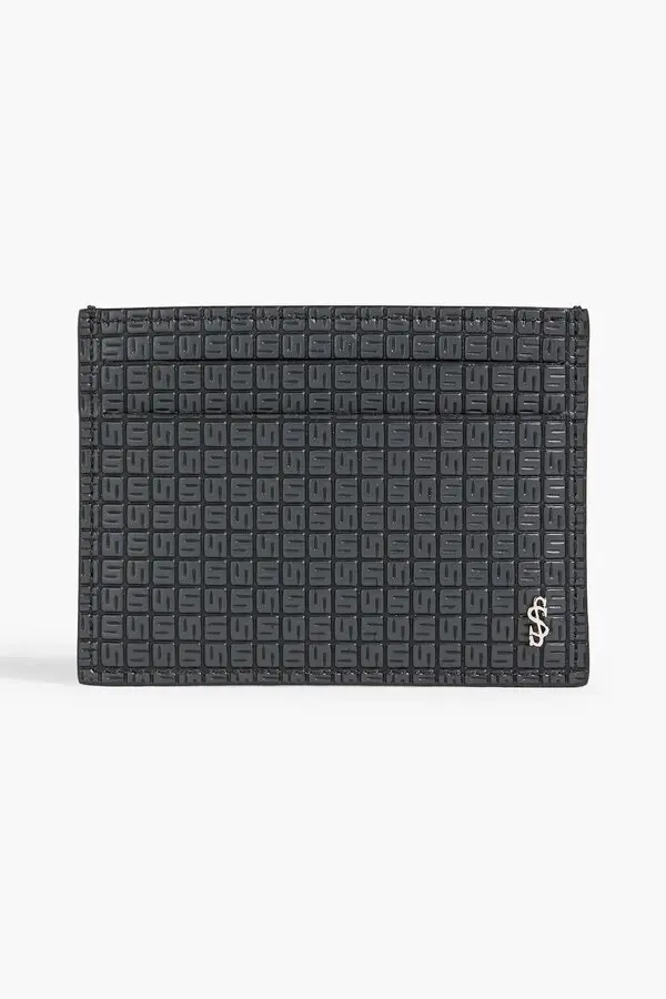 SERAPIAN Embossed Coatedcanvas Cardholder - Charcoal