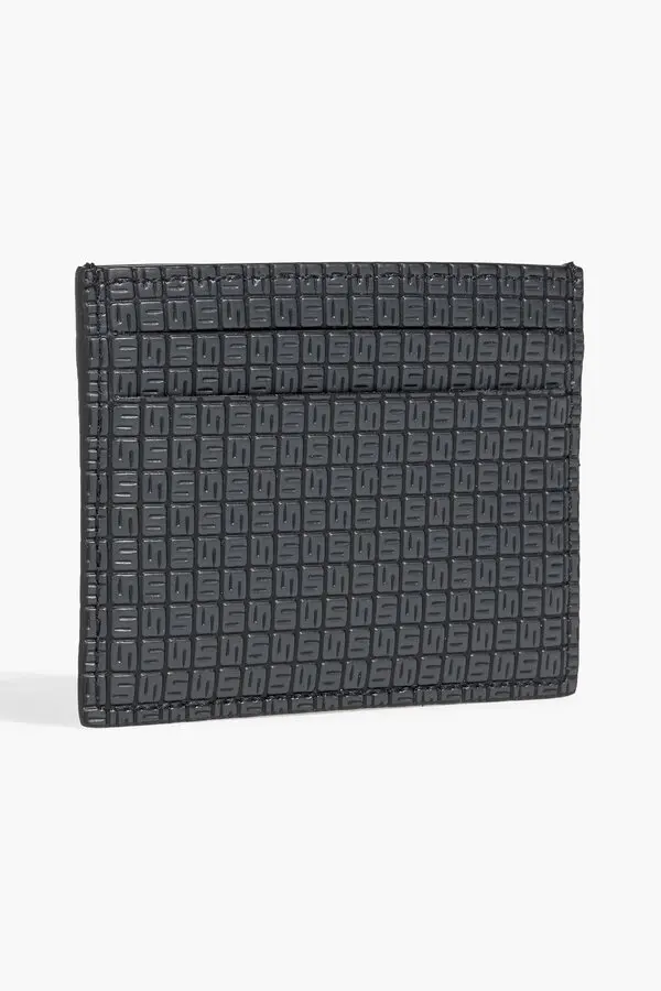 SERAPIAN Embossed Coatedcanvas Cardholder - Charcoal