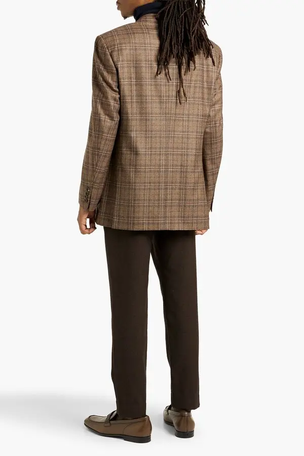 Canali Checked Cupro Blazer