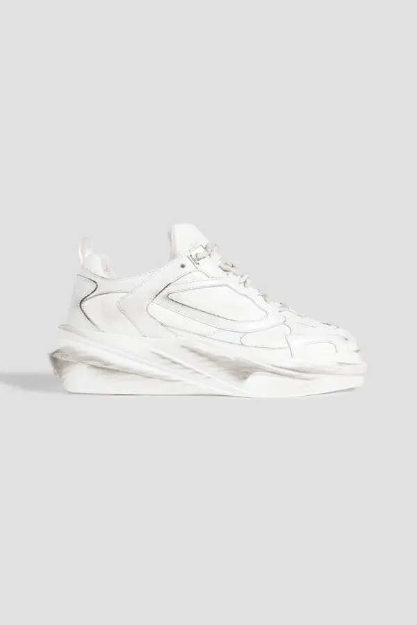 1017 Alyx 9sm Mono Hiking Distressed Leather Exaggeratedsole Sneakers - White