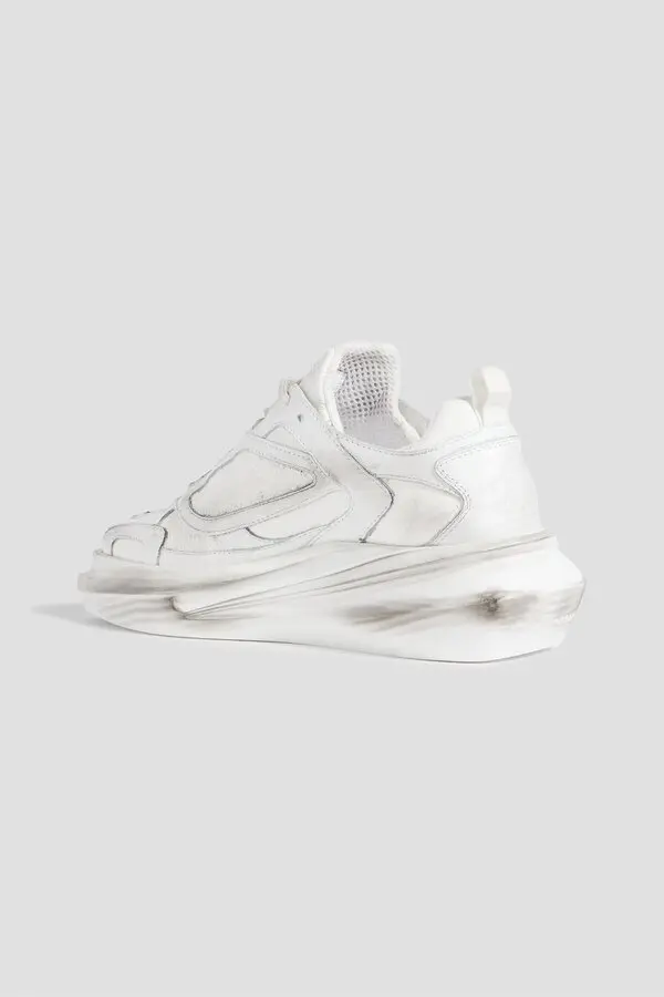 1017 Alyx 9sm Distressed Leather Exaggerated Sole Sneakers