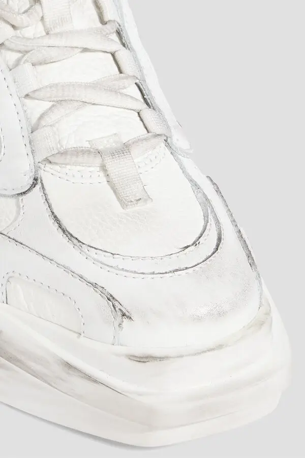 1017 Alyx 9sm Distressed Leather Exaggerated Sole Sneakers