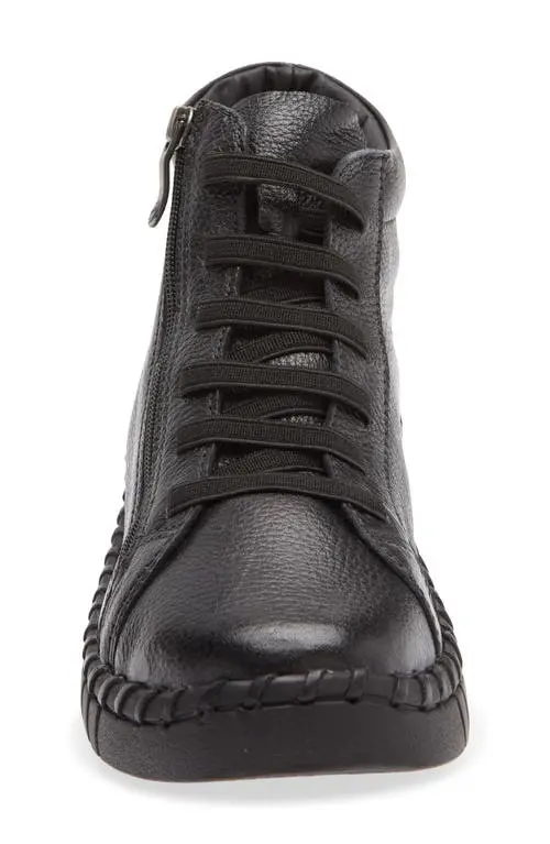 BOTTERO Leather High Top Sneaker With Side Zip
