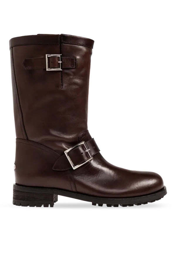 JIMMY CHOO Biker Mid’ Ankle Boots - Brown