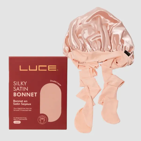 LUCE Silky Satin Double Layer Hair Bonnet - Pink