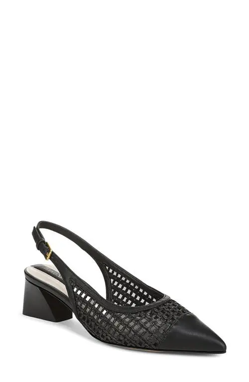 Franco Sarto Slingback Pointed Toe Pumps - Black/black