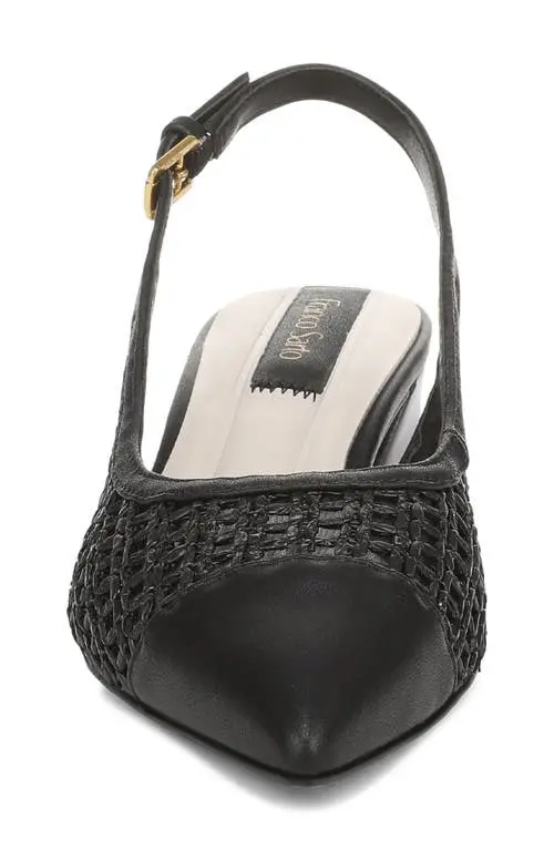 Franco Sarto Slingback Pointed Toe Pumps - Black/black