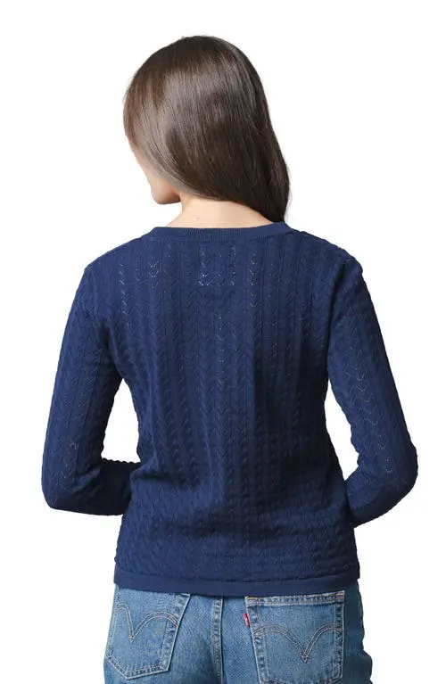 HOPE & HENRY Organic Pointelle Sweater Cardigan