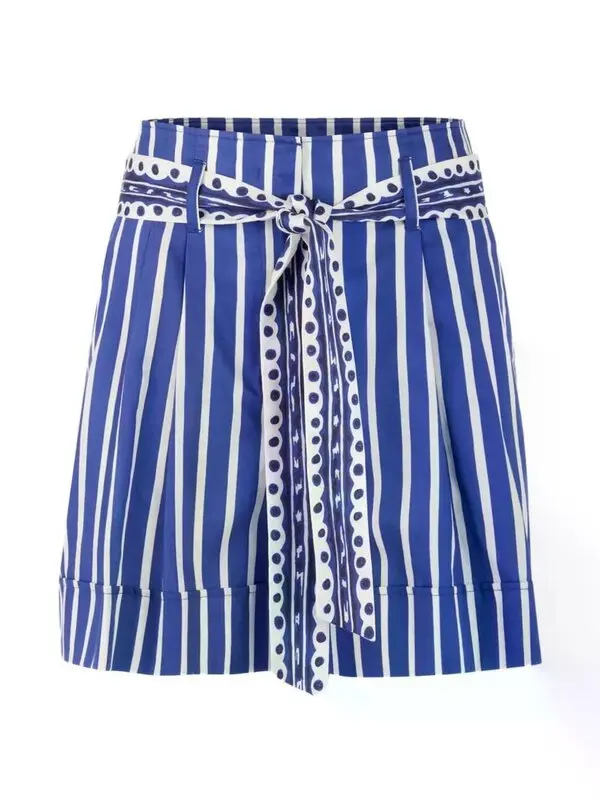 MARCCAIN Striped Belted Shorts