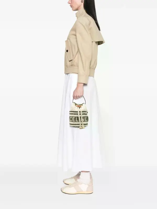 Celine 2022 Teen Plein Soleil Canvas Drawstring Bucket Bag