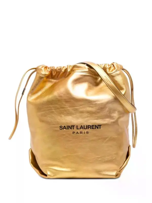 Saint Laurent Metallic Lambskin Teddy Bucket Bag