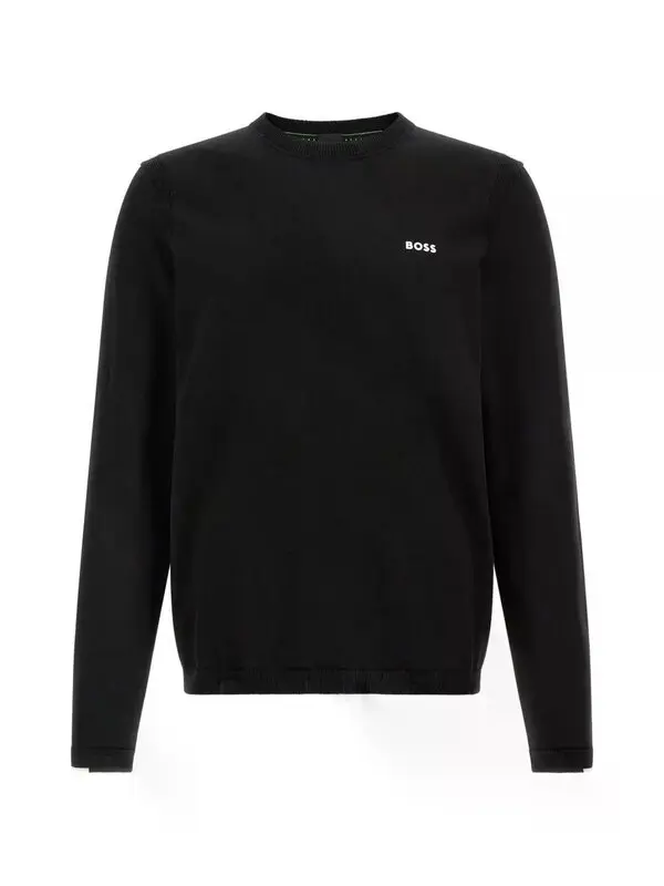 BOSS Ever Cotton T-shirt With Contrasting Logo - Black