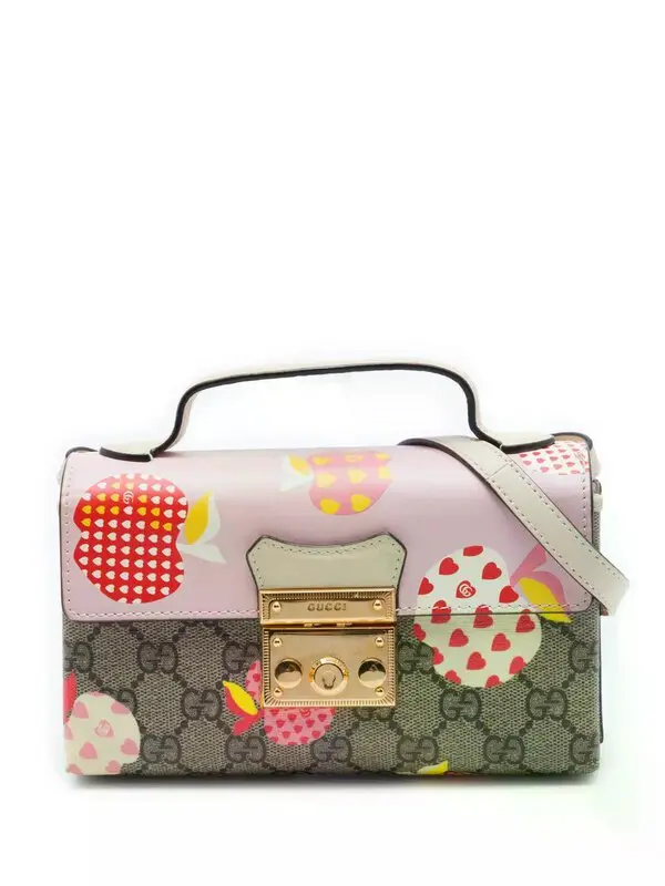 Gucci Mini Gg Supreme Monogram Les Pommes Padlock Satchel