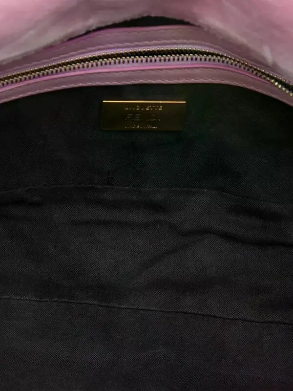 Fendi Zucca Embossed Velvet Baguette Satchel - Pink