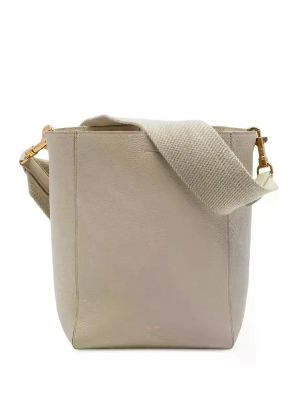 Celine 2018 Small Soft Grained Calfskin Seau Sangle Bucket Bag - Brown