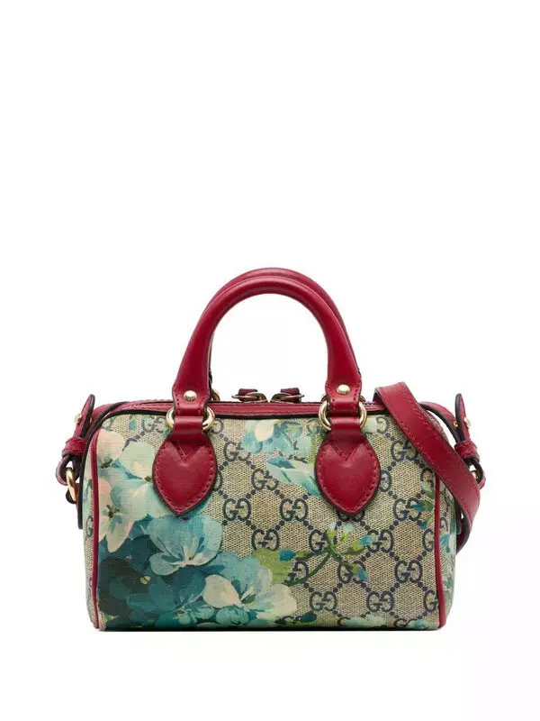 Gucci 2016-2026 Mini Gg Supreme Blooms Boston Bag Satchel - Neutrals